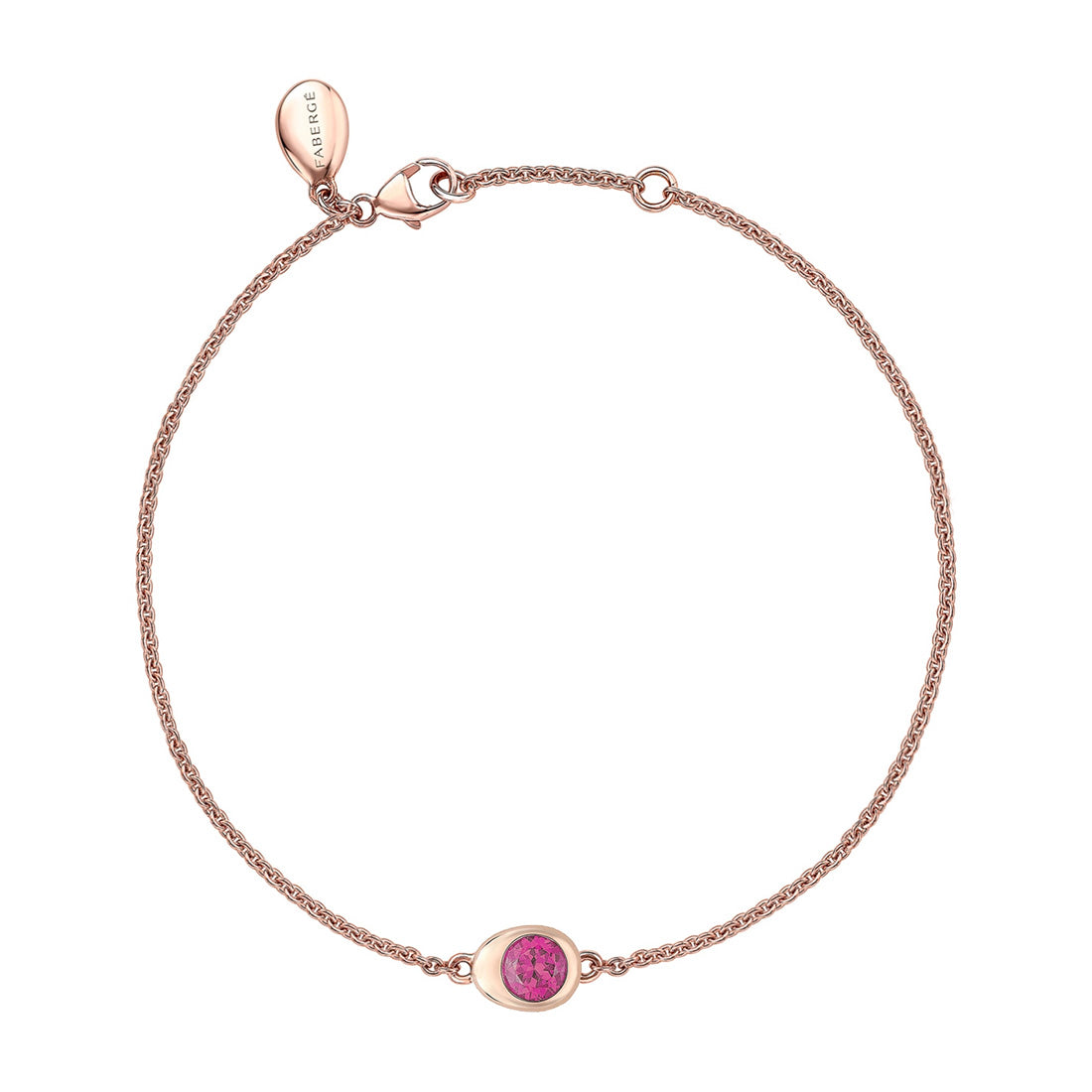 Fabergé Colours of Love Cosmic Curve 18ct Rose Gold Pink Sapphire Chai ...