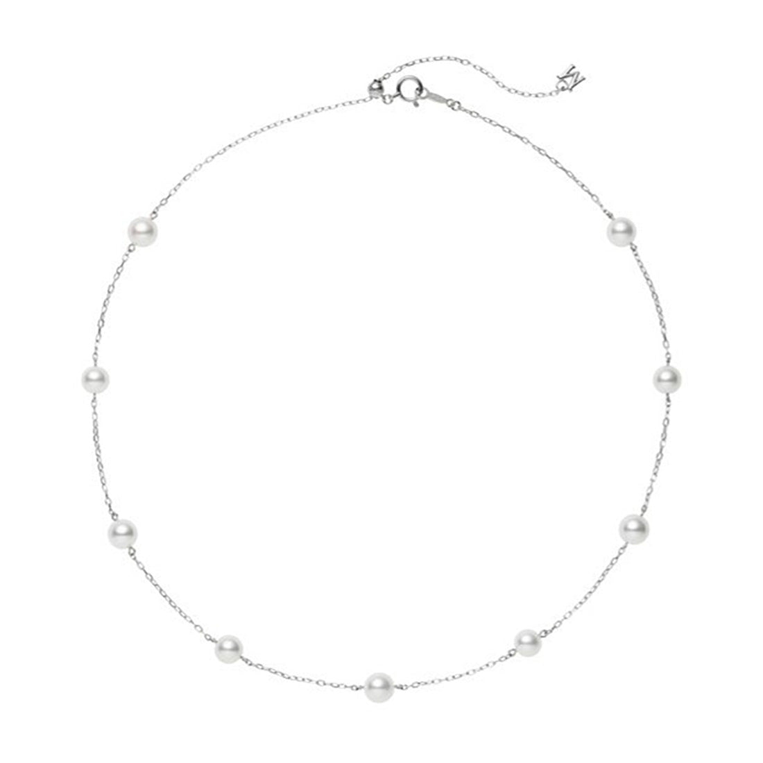 Mikimoto Pearl Chain 18ct White Gold Akoya Cultured Pearl Chain Link N ...