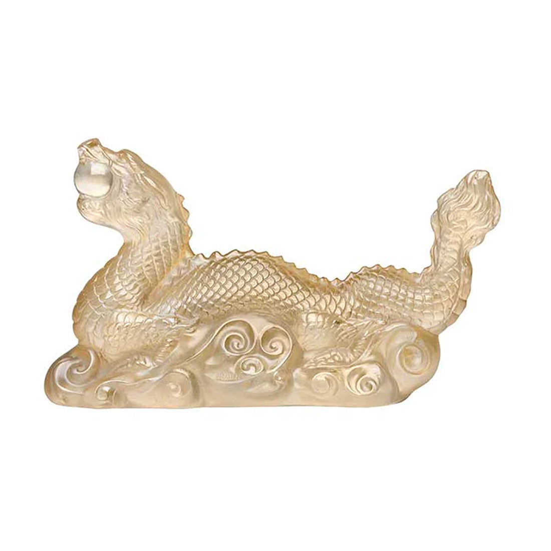 Lalique Tianlong Dragon Gold Luster Crystal Sculpture – Mallory