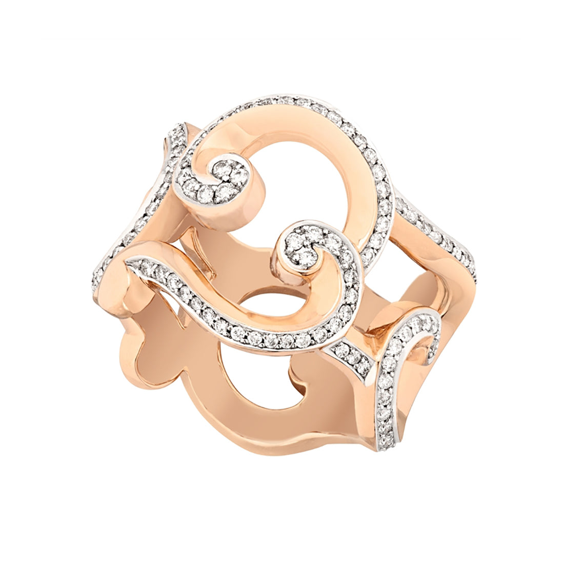 Fabergé Rococo 18ct Rose Gold Diamond Ring – Mallory